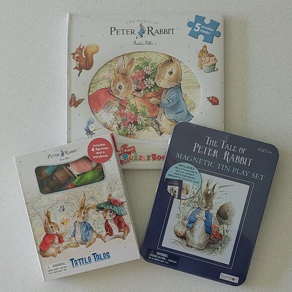 Source Unknown | Toys | New In Pkg Peter Rabbit Set Of 3 Puzzlebook ...